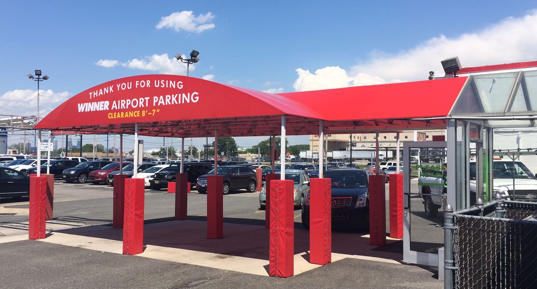 Winner Airport Parking awning - Forman Signs